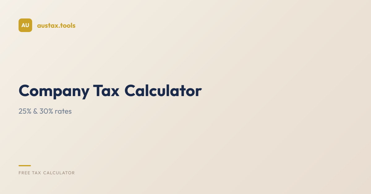 Company Tax Calculator Australia 2025-26 | Business Tax