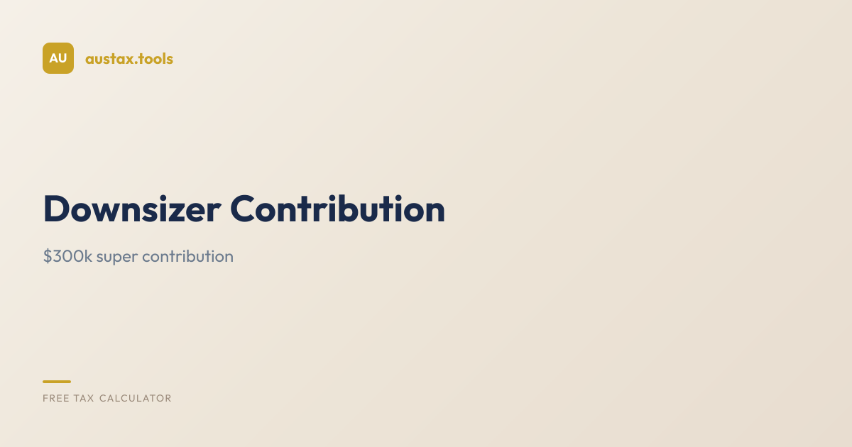 ATO Downsizer Super Contribution Calculator 2025-26 & 2026-27 — Age 55 ...