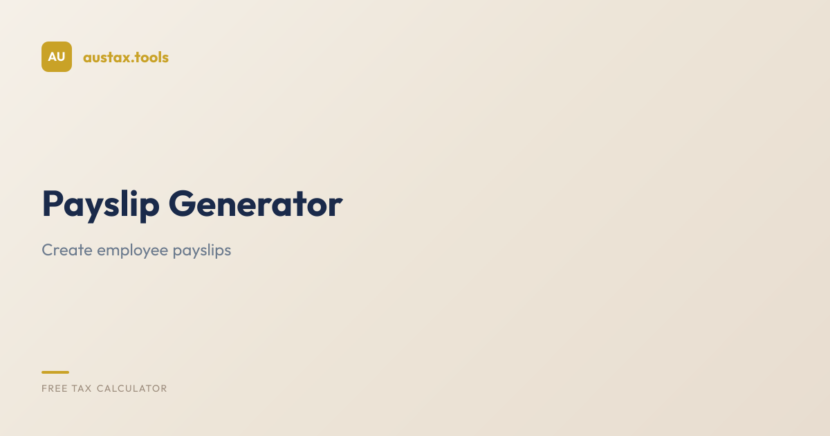Free Payslip Generator Australia | Fair Work Compliant PDF