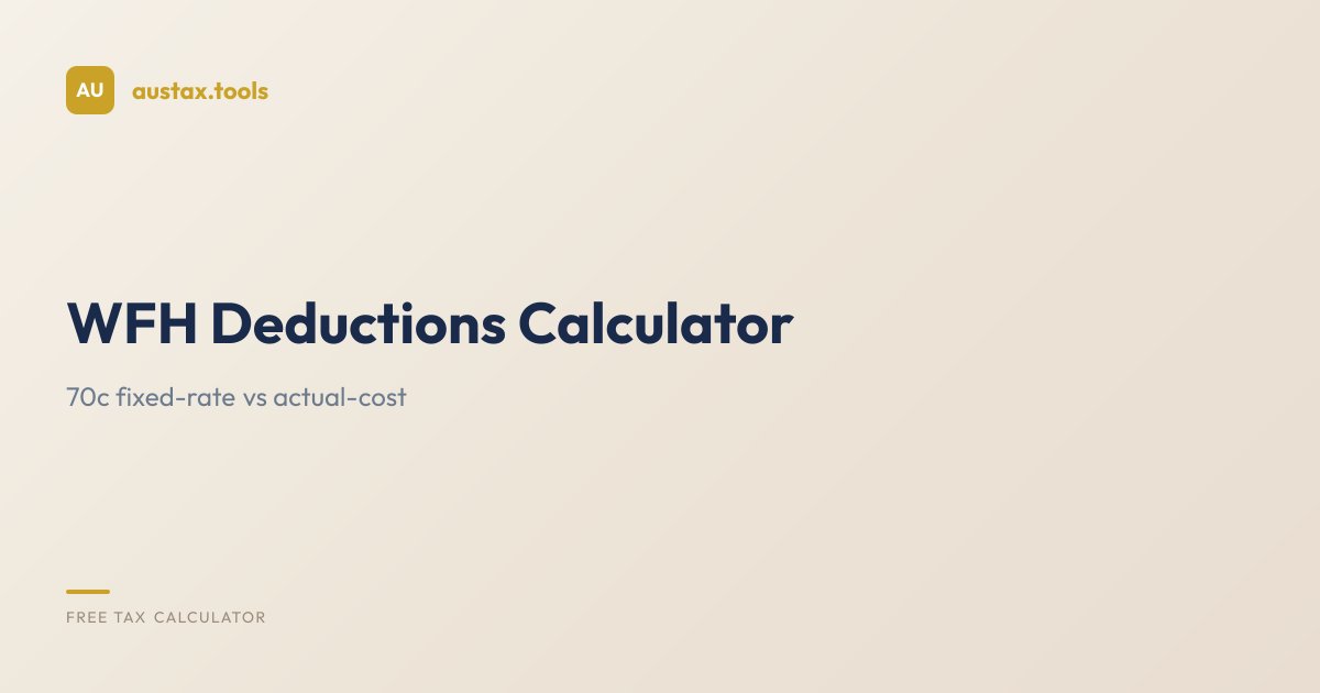 WFH Deduction Calculator AU 2025-26 — Fixed Rate vs Actual Cost